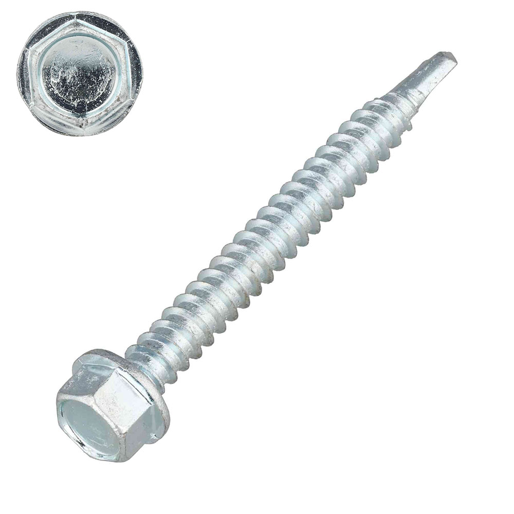 DIN 7504-K Bohrschraube verzinkt – mit Sechskant-Flanschkopf & Bohrspitze – für Metall & Holz ...