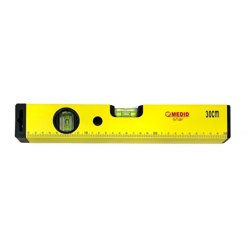 Wasserwaage – 2 Libellen – Aluminium – gelb – stoßdämpfend – 1 mm/m ...