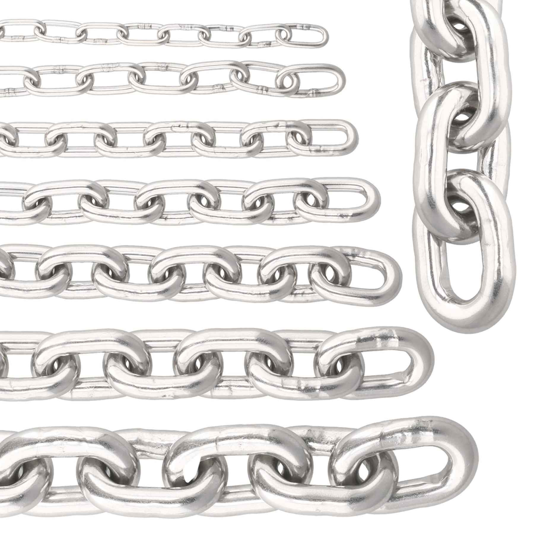 Edelstahl Kette A4 kurzgliedrig – Rostfreie V4A Gliederkette nach DIN 5685-3 für den ...